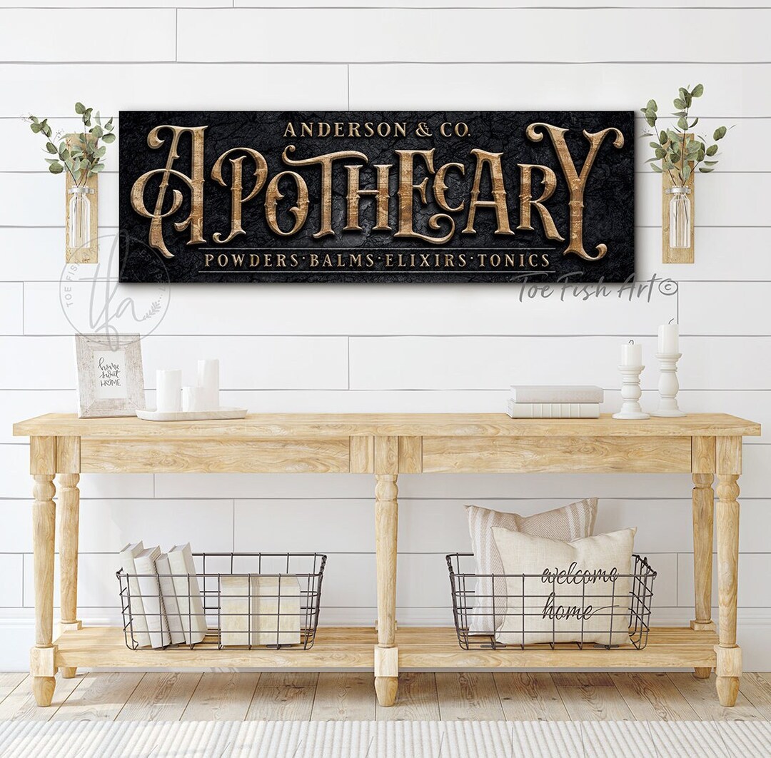 Apothecary Sign Rustic Modern Farmhouse Wall Decor Personalized Family ...