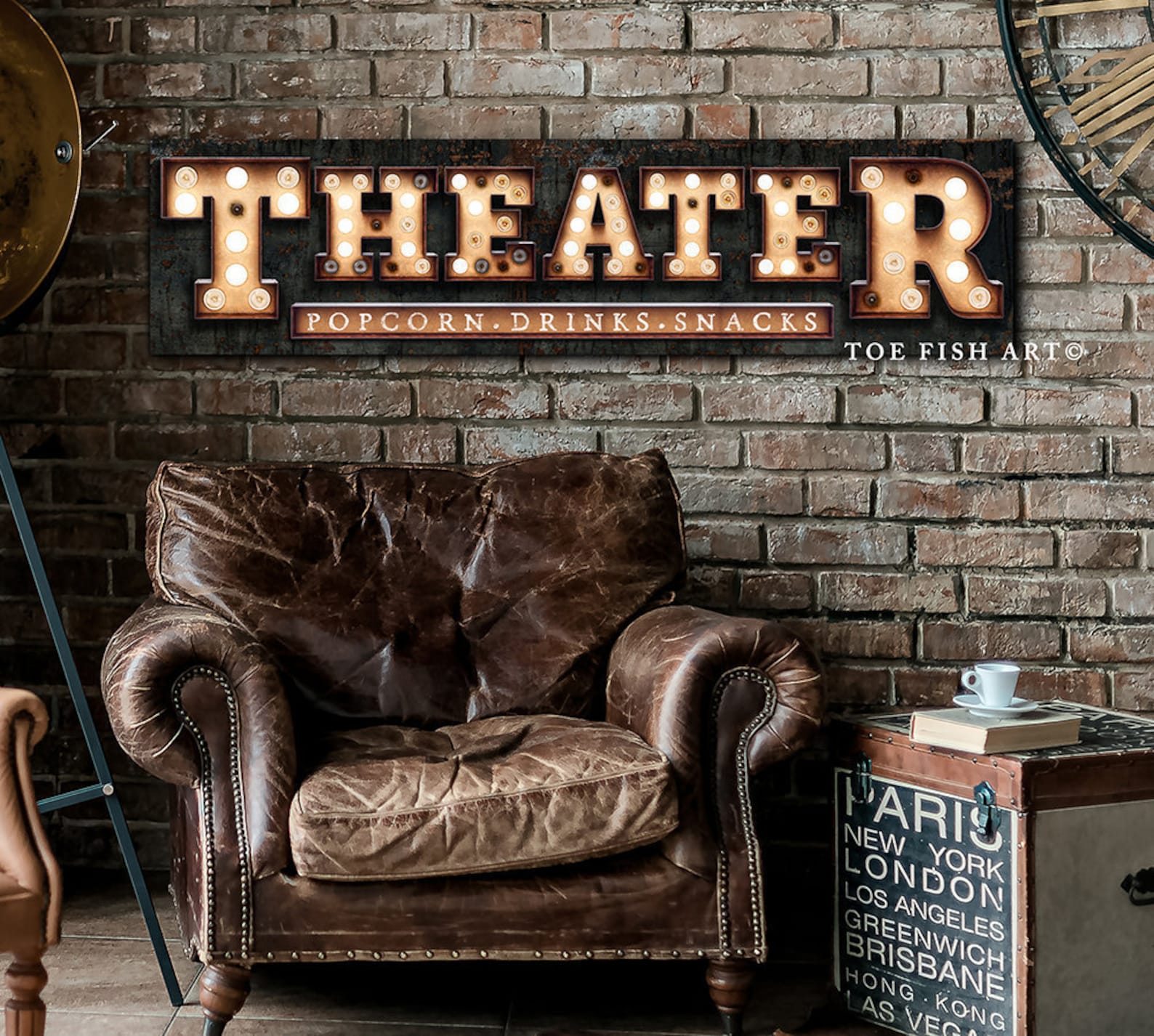 Movie Room Sign Modern Farmhouse Wall Decor Custom Name Sign Family ...