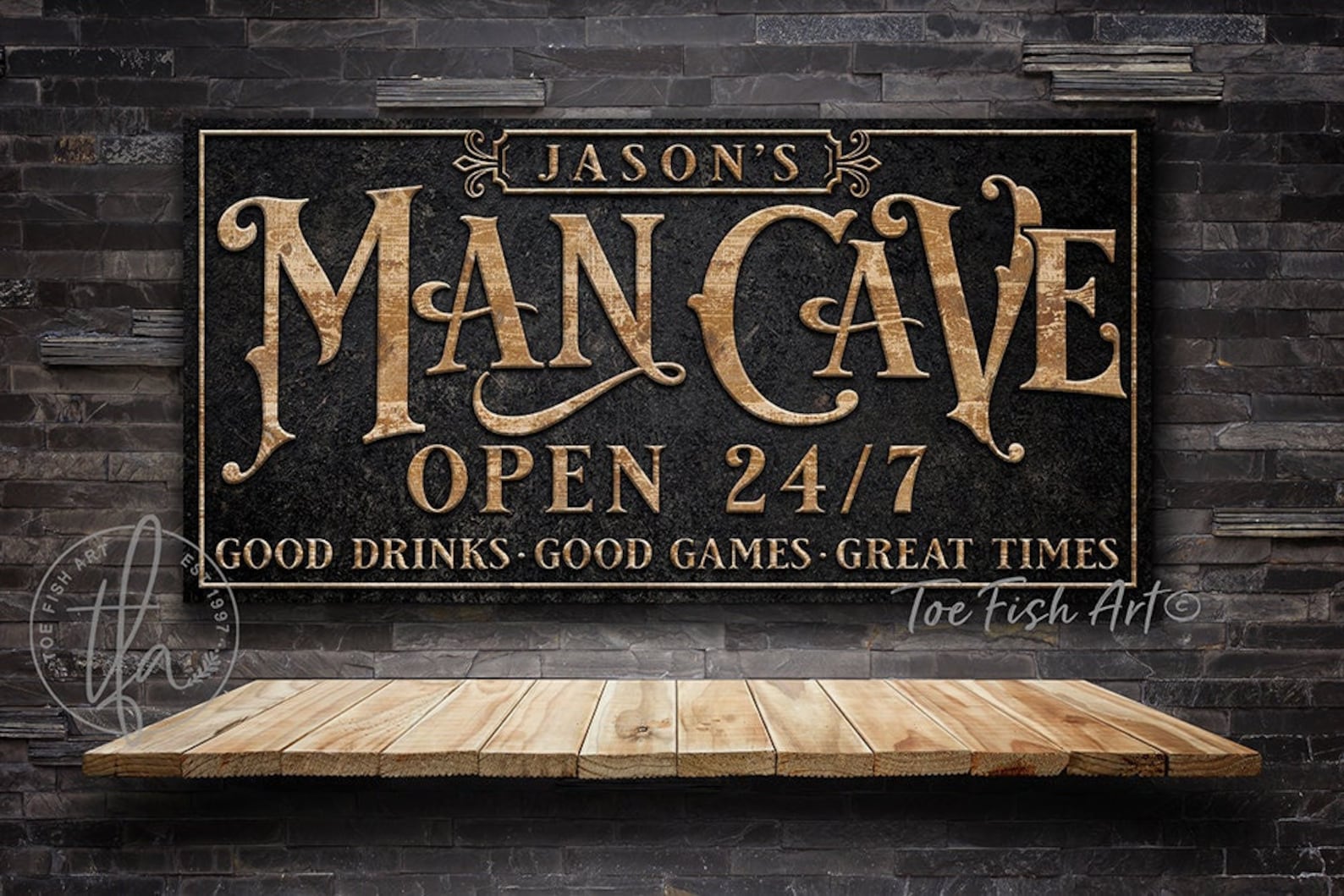 Personalized MAN CAVE Sign Custom Mancave Bar Modern Farmhouse - Etsy