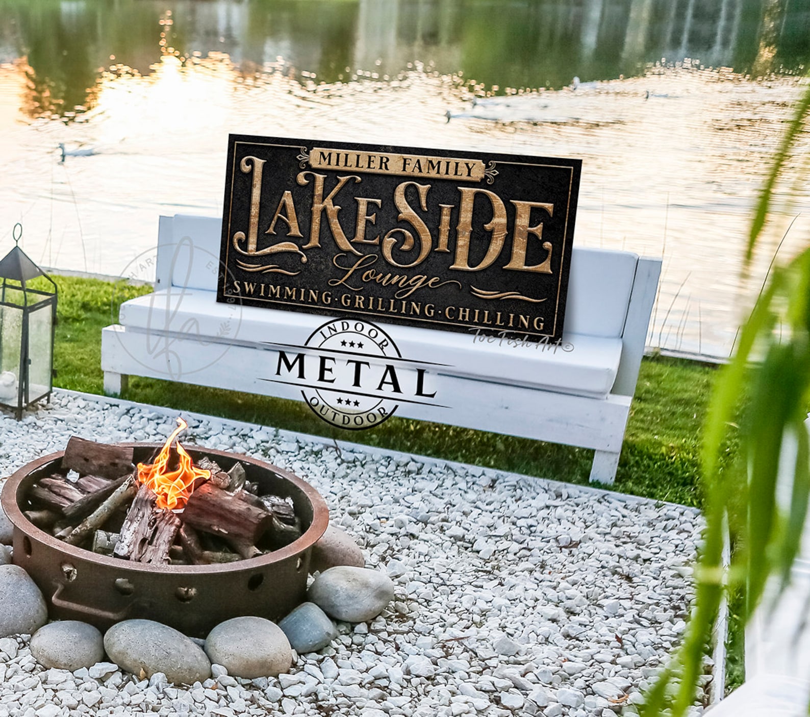 Lake House Sign Personalized Lakeside Lounge Signs Custom Family Name ...