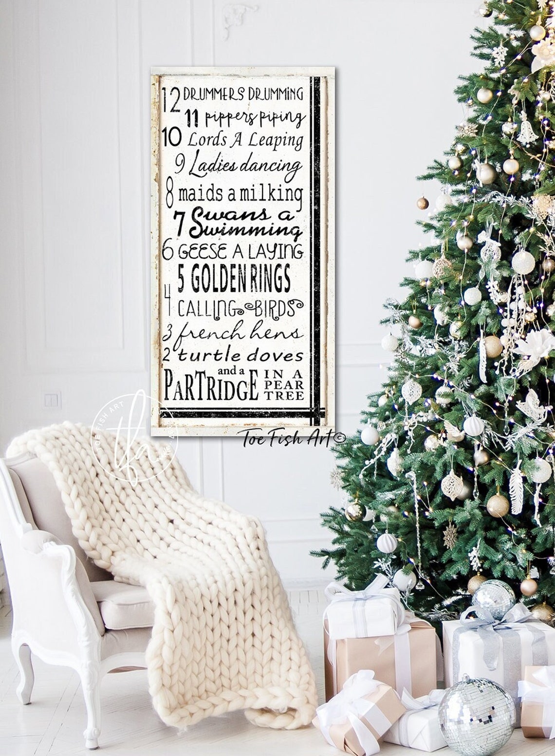 12 Days of Christmas Sign Modern Farmhouse Wall Decor CANVAS | Etsy