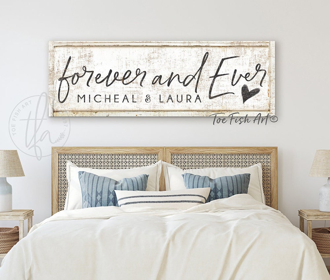 Forever and Ever Sign Rustic Farmhouse Decor Wedding Gift Name - Etsy