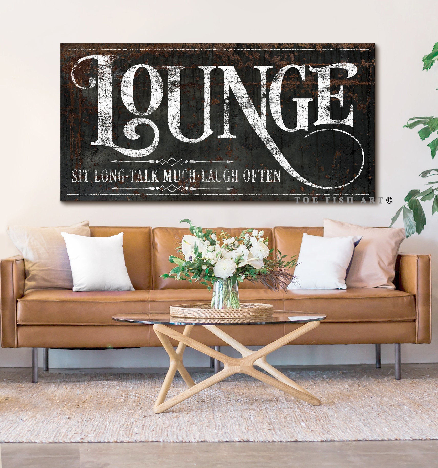 Modern Farmhouse Wall Decor Family Lounge Sign Large Rustic | Etsy