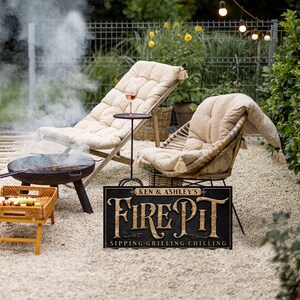Personalized Firepit Sign Outdoor Patio Backyard Campfire Deck Porch ...