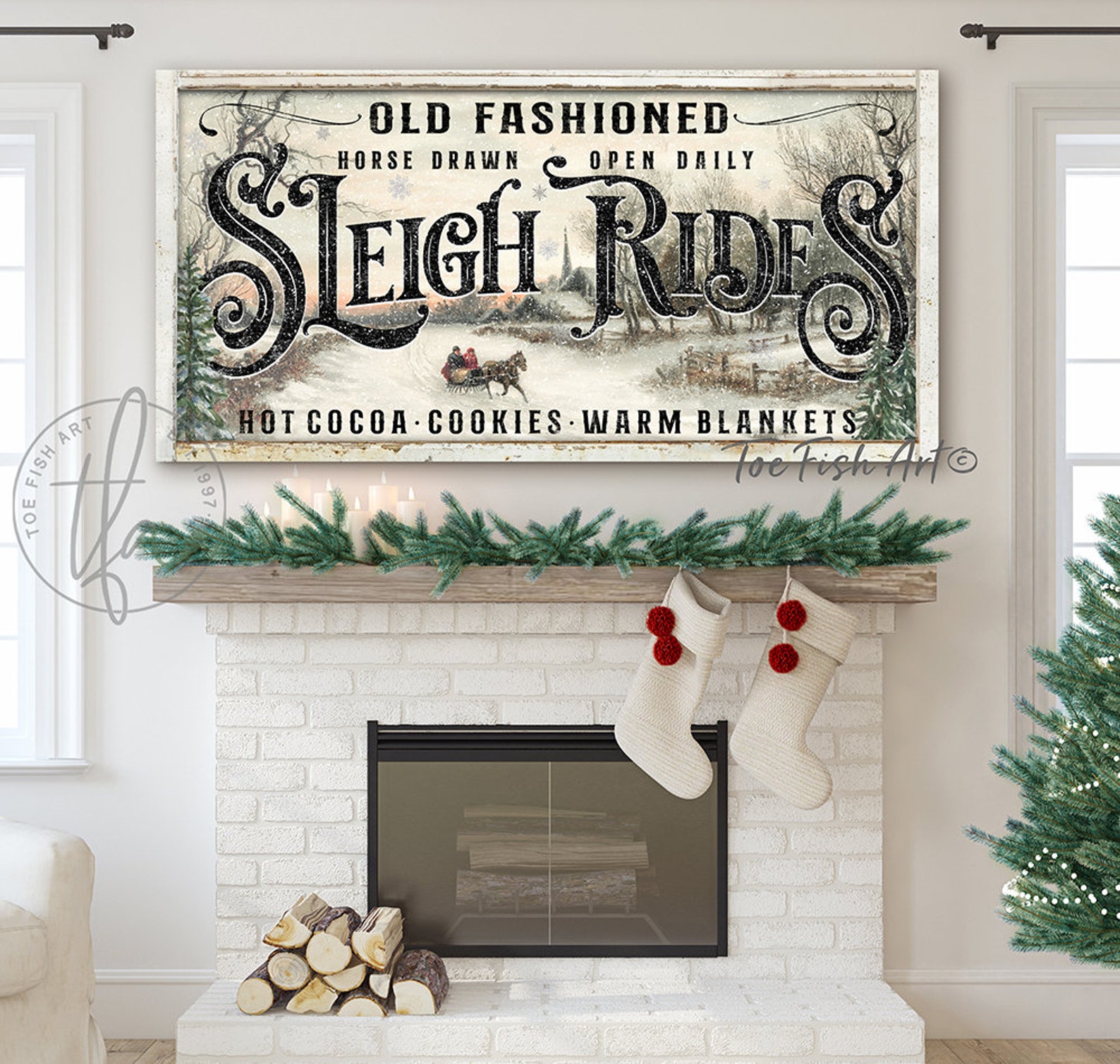 Sleigh Rides Sign Rustic Christmas Decor Modern Farmhouse Wall - Etsy