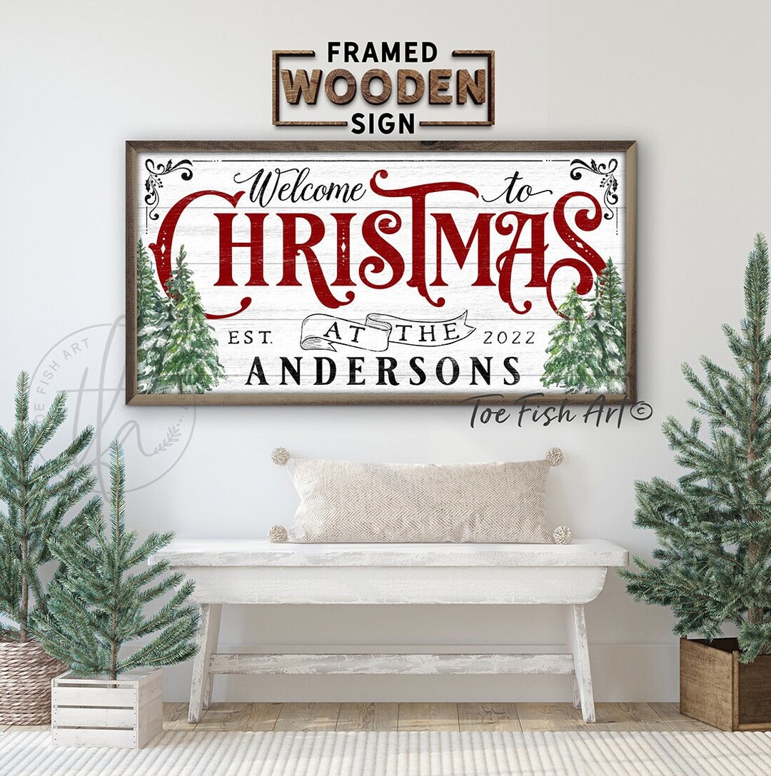 WOOD SIGN! Christmas Decor Framed Shiplap Sign Personalized Custom ...