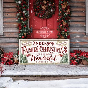 Family Christmas Sign Personalized Custom Decor Modern Farmhouse Wall ...