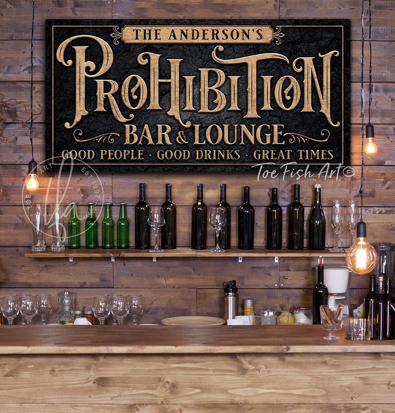 Prohibition Bar and Lounge Personalized Sign Speakeasy - Etsy