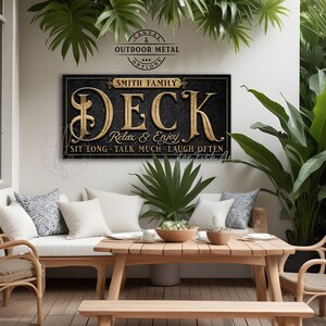 Personalized Deck Sign Back Porch Backyard Bar Grill Pool & Patio ...