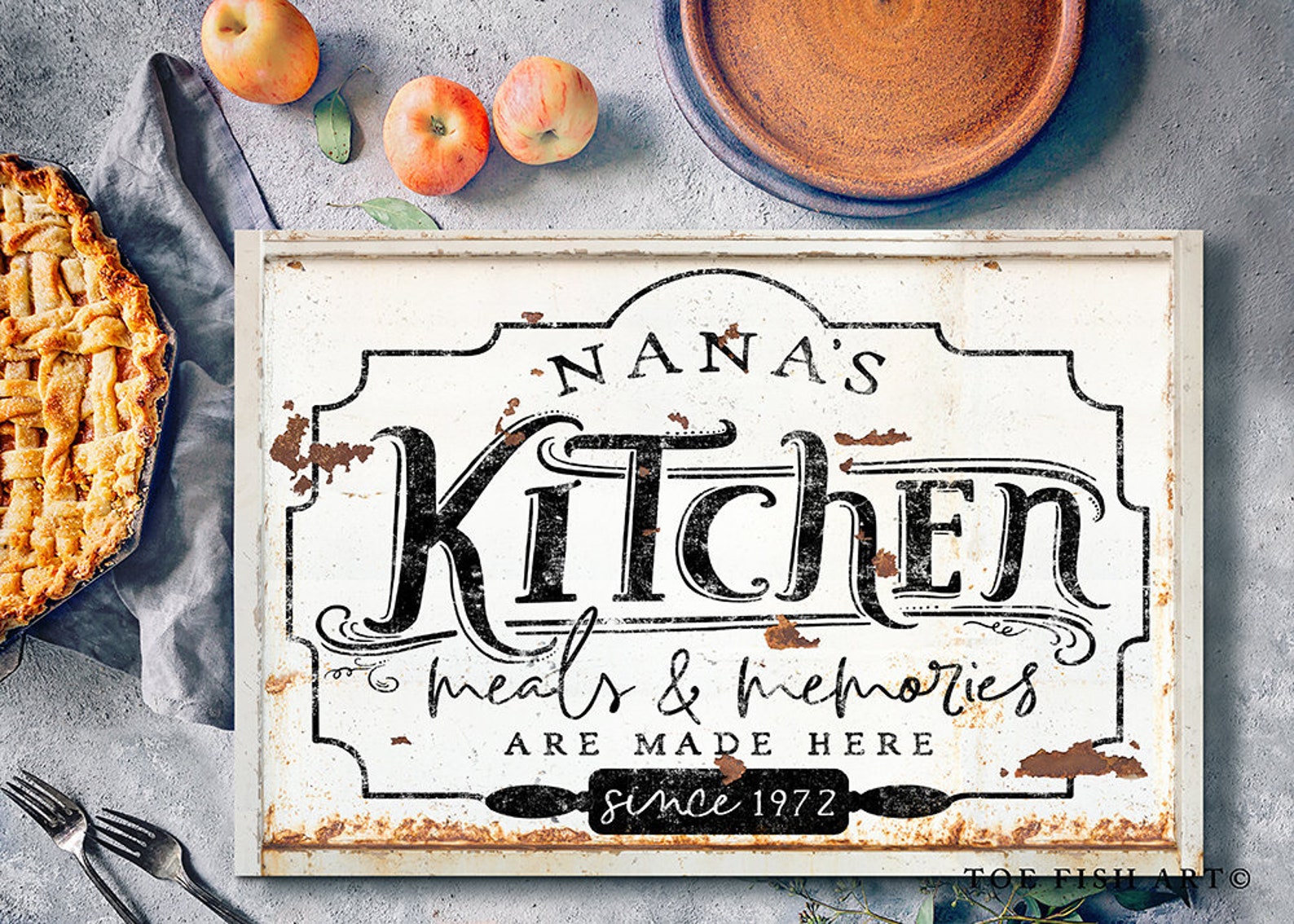 Personalized Kitchen Sign Vintage Modern Farmhouse Wall Decor - Etsy