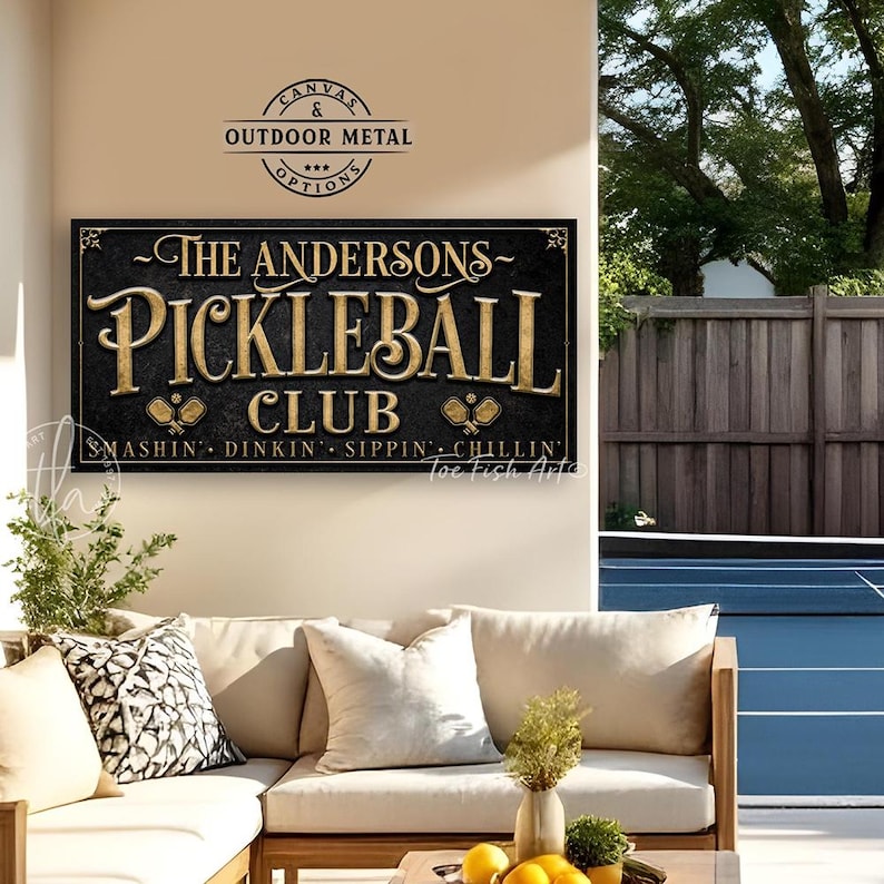 Personalized Pickleball Club Sign Backyard Bar Decor Signs Patio Court ...