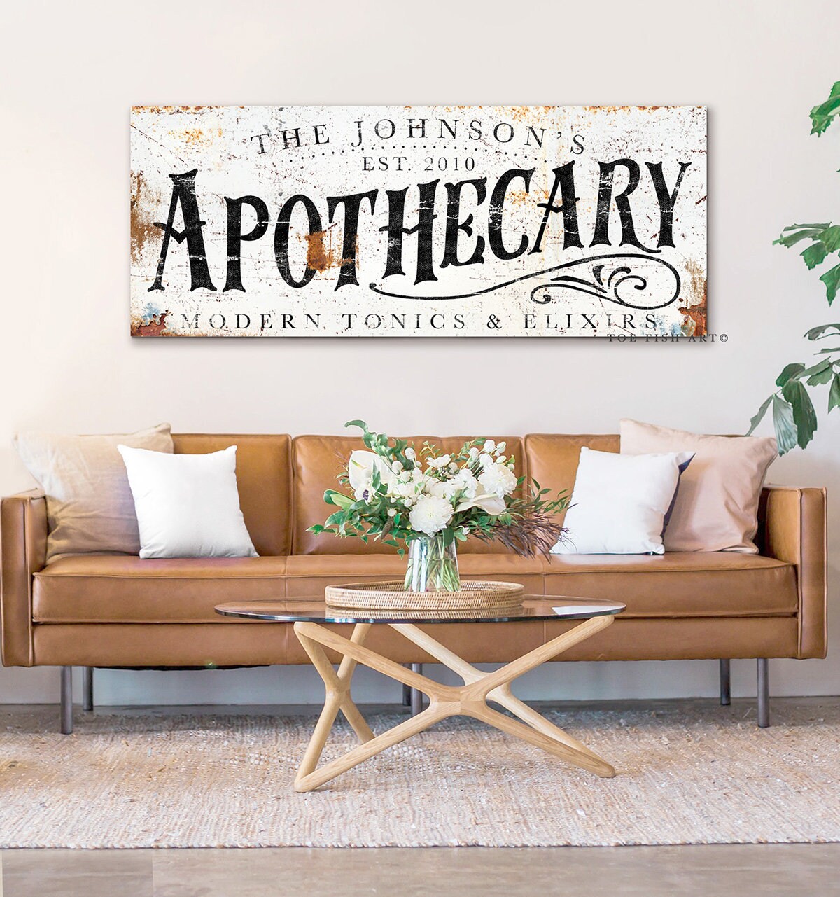 Apothecary Sign Rustic Farmhouse Wall Decor Personalized Last | Etsy