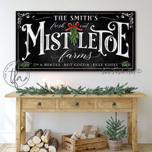 Meet Me Under the Mistletoe Rustic Christmas Decor Sign Bed & Breakfast ...