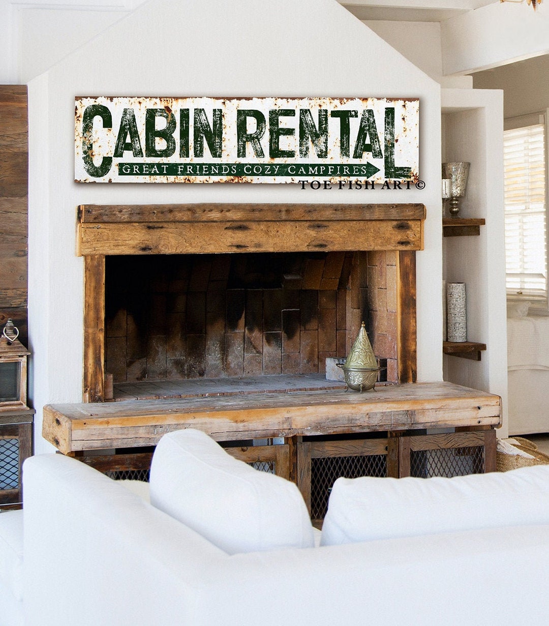 Cabin Rental Sign Family Cabin Sign Modern Farmhouse Wall Decor Large ...