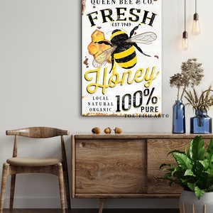 Farm Fresh Honey Sign Modern Farmhouse Decor Custom Family Name Sign ...