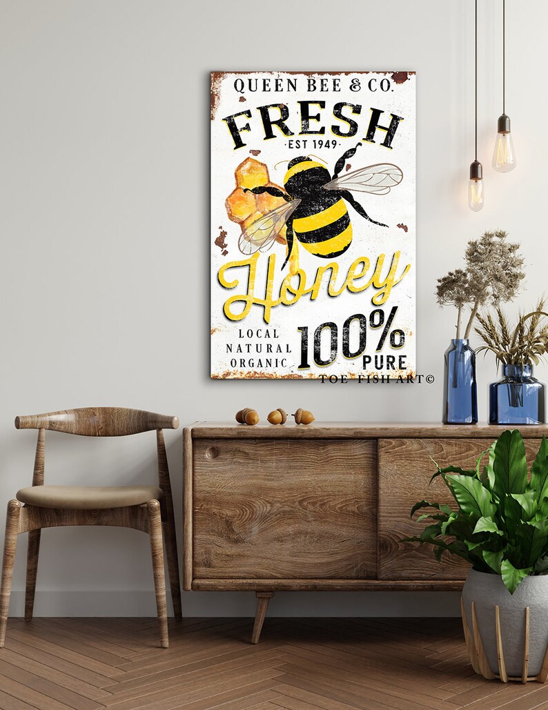 Farm Fresh Honey Sign Modern Farmhouse Decor Custom Family - Etsy