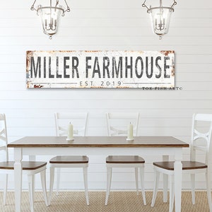 Rustic Established Sign Family Name Modern Farmhouse Custom Signs Est ...