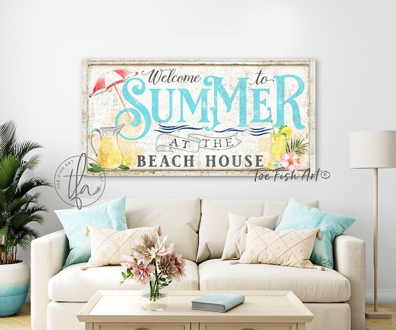 Welcome to Summer Personalized Summer Sign Family Name Sign - Etsy