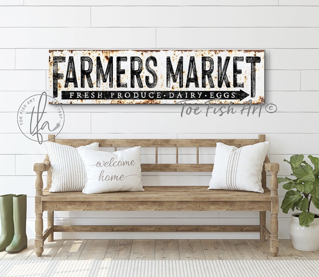 Modern Farmhouse Wall Decor Farmers Market Sign Eggs Dairy Farm Sign ...