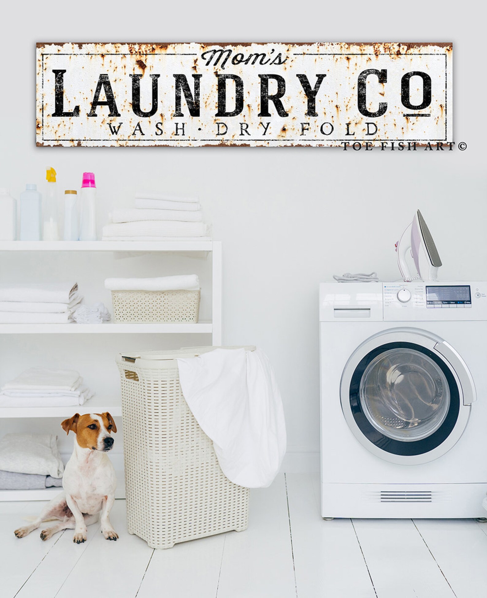PERSONALIZED Laundry Sign Wash Dry Fold Modern Farmhouse Wall - Etsy