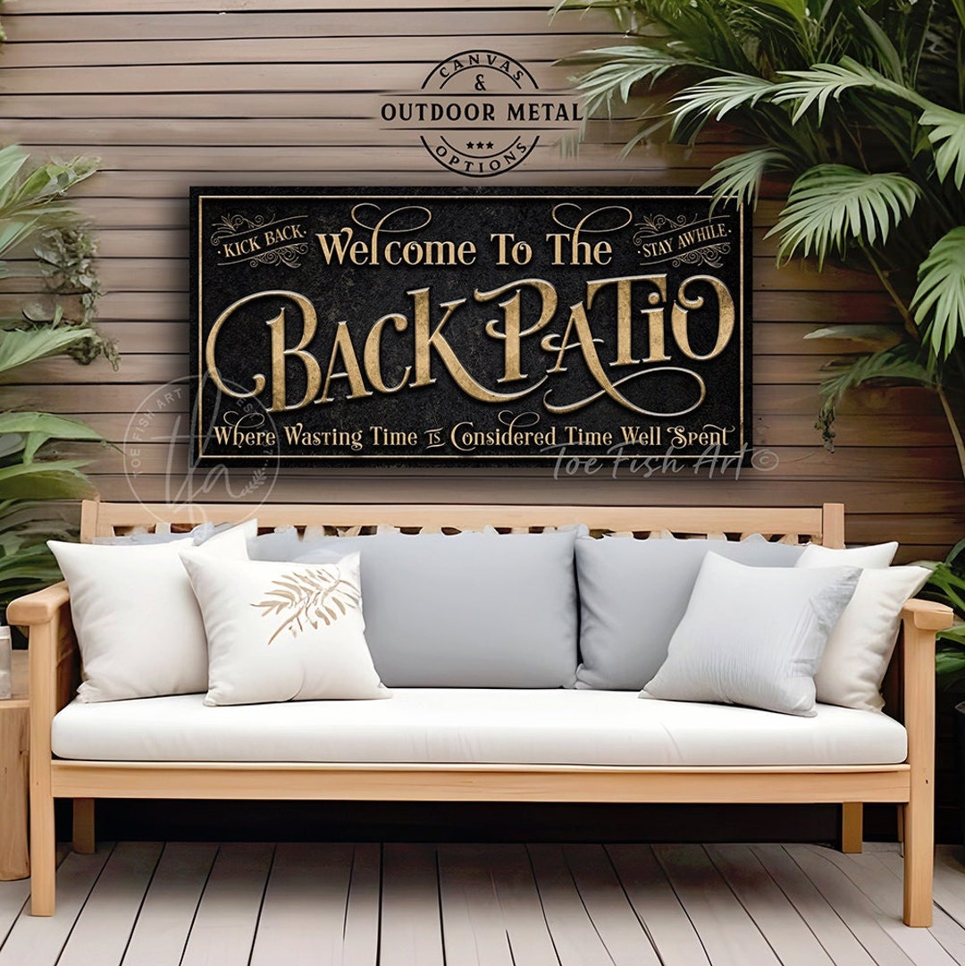 Personalized Back Patio Sign Backyard Bar and Grill Signs Pool & Patio ...