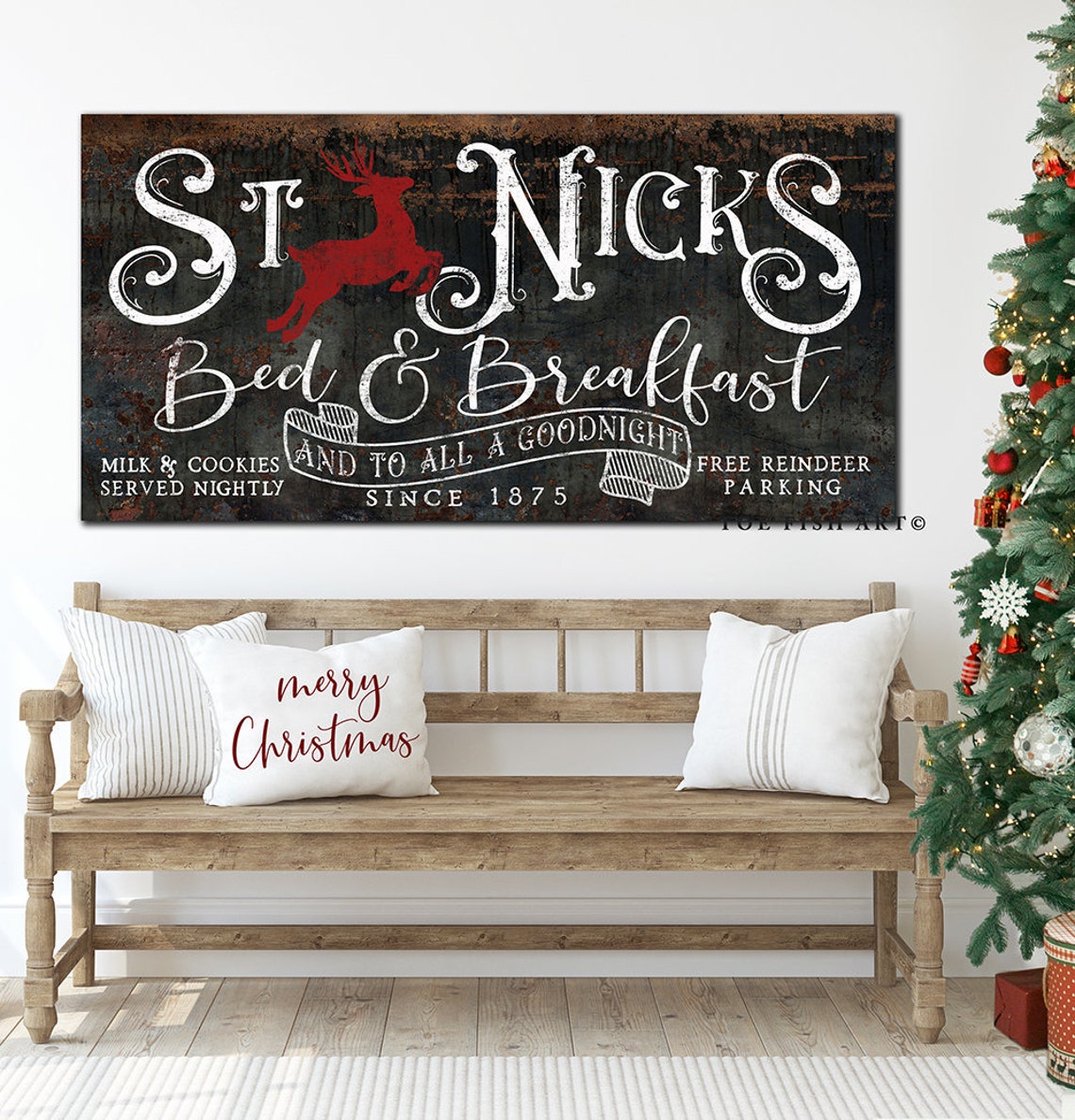 Rustic Christmas Sign Bed & Breakfast Sign Modern Farmhouse - Etsy