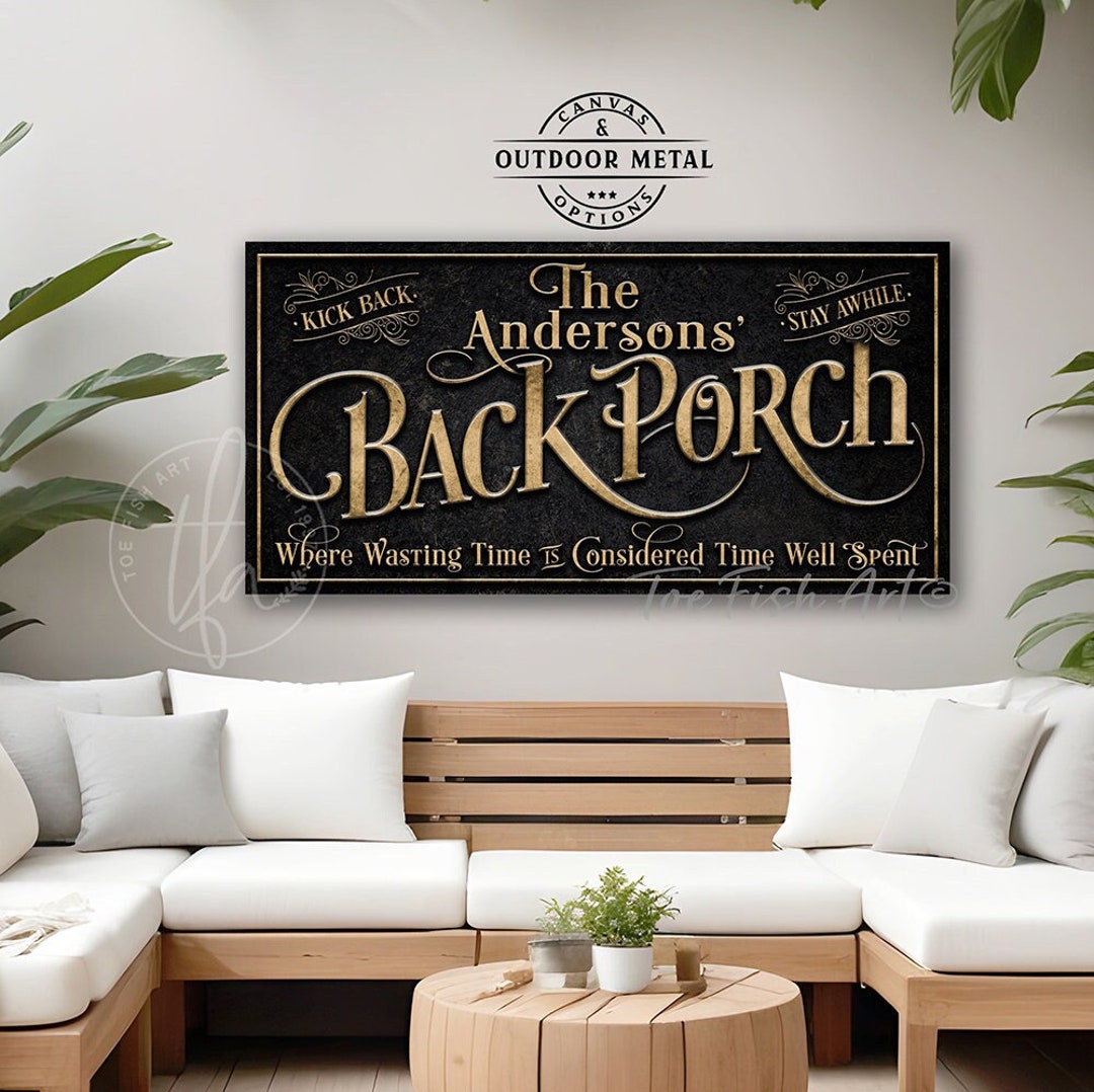 Personalized Back Porch Sign Backyard Bar and Grill Pool & Patio Deck ...