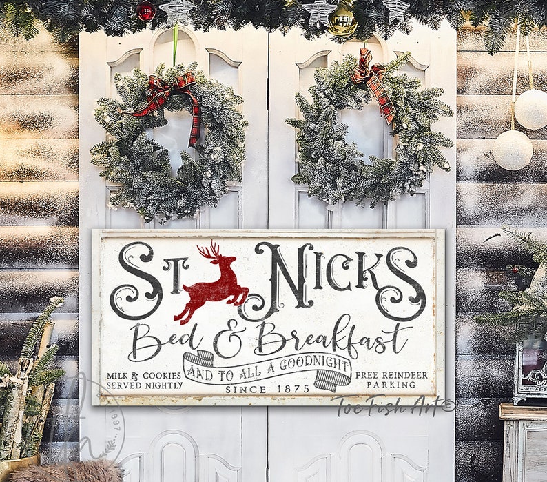 Rustic Christmas Sign Bed & Breakfast Sign Modern Farmhouse - Etsy