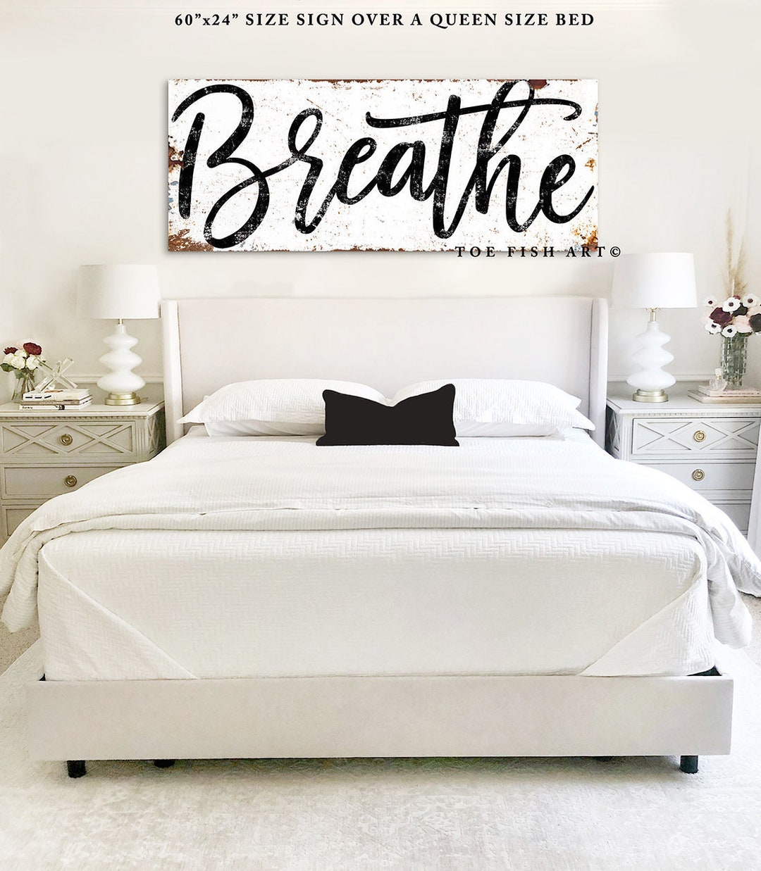 Breathe Sign Modern Farmhouse Wall Decor Just Breathe Take a Breath and ...
