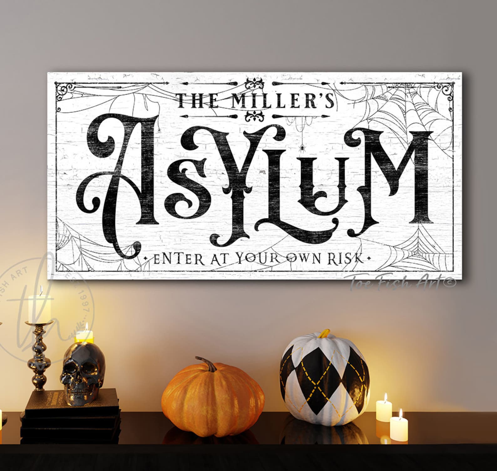 Halloween Sign Asylum Personalized Halloween Signs Custom Home - Etsy