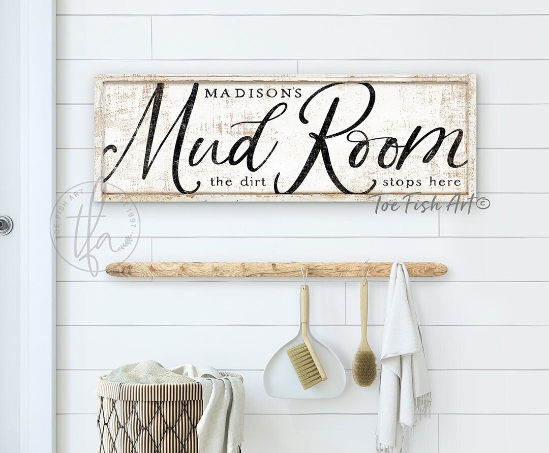 Mud Room Sign Personalized Signs Modern Farmhouse Wall Decor Laundry ...