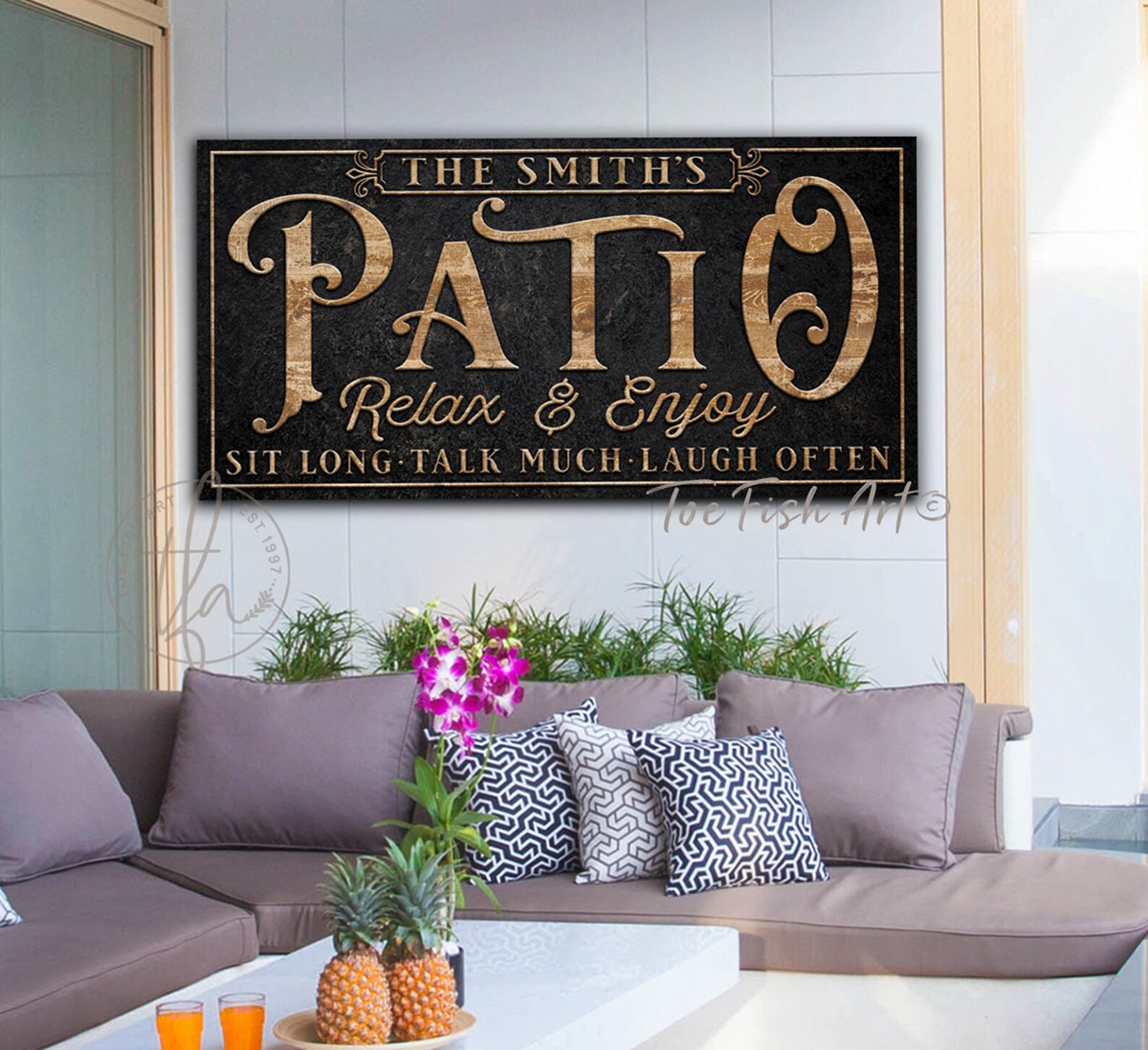 Personalized Patio Sign Backyard Bar and Grill Pool Deck - Etsy