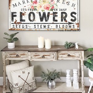 Custom Family Name Sign Vintage Farmhouse Wall Decor Fresh Flowers ...