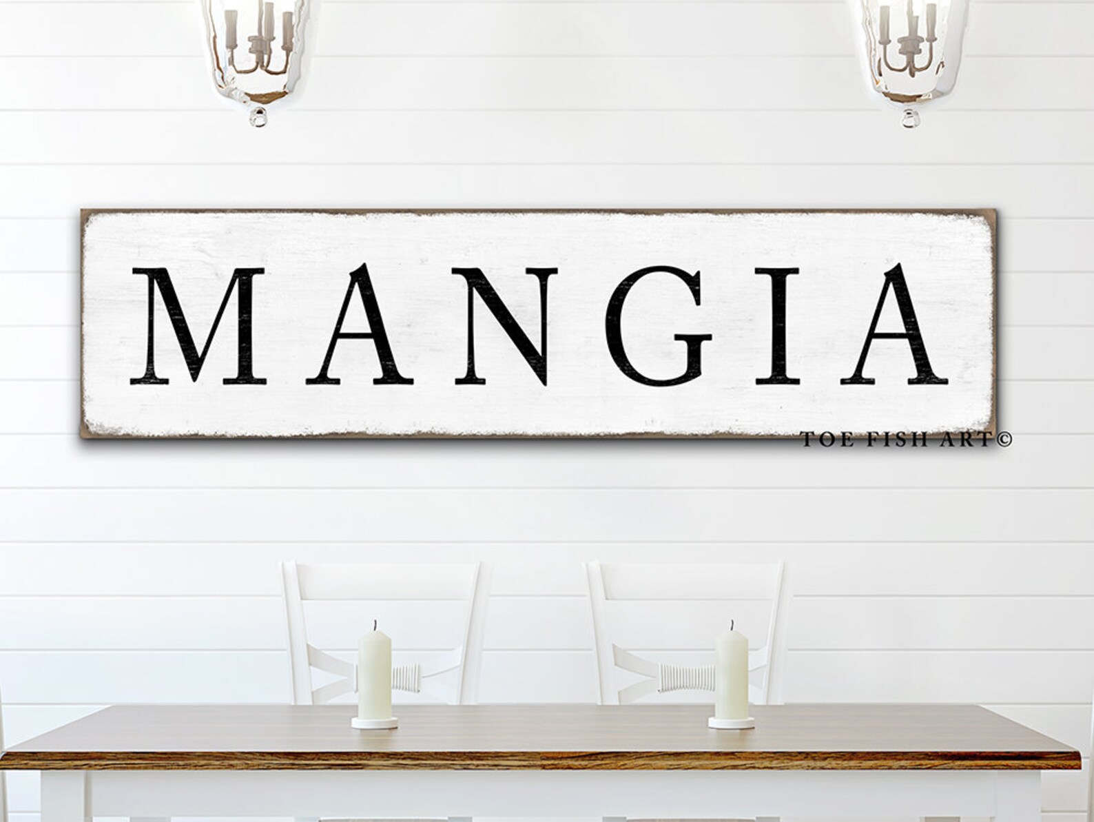 Italian Kitchen Sign Italian Decor Mangia Modern Farmhouse Wall Decor ...