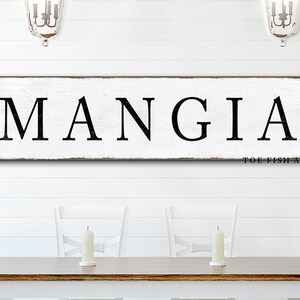 Italian Kitchen Sign Italian Decor Mangia Modern Farmhouse Wall Decor ...
