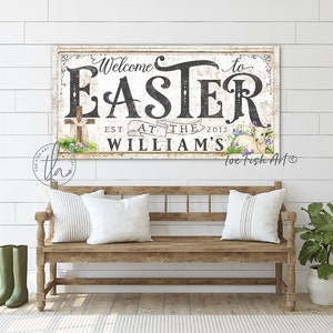 Welcome to Easter Personalized Easter Sign Decoration Family Name Sign ...