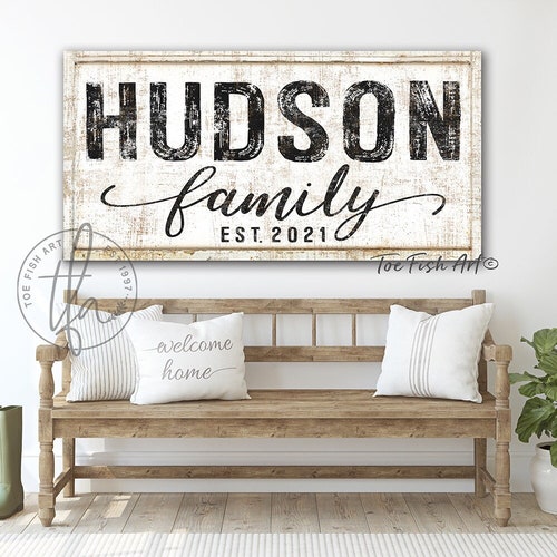 Family Name Sign Modern Farmhouse Last Name Established Signs - Etsy