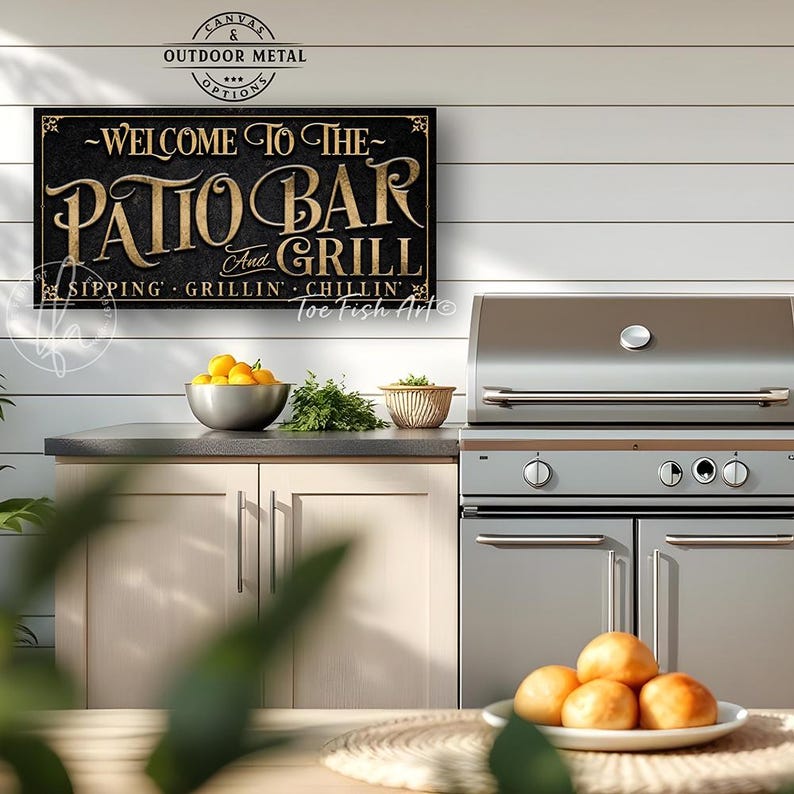 Personalized Patio Bar and Grill Sign Family Name Pool & Patio Custom ...