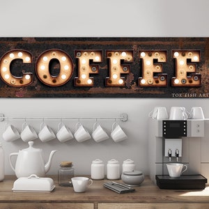 Coffee Sign Coffee Bar Sign Coffee Marquee Print Kitchen Decor Coffee ...