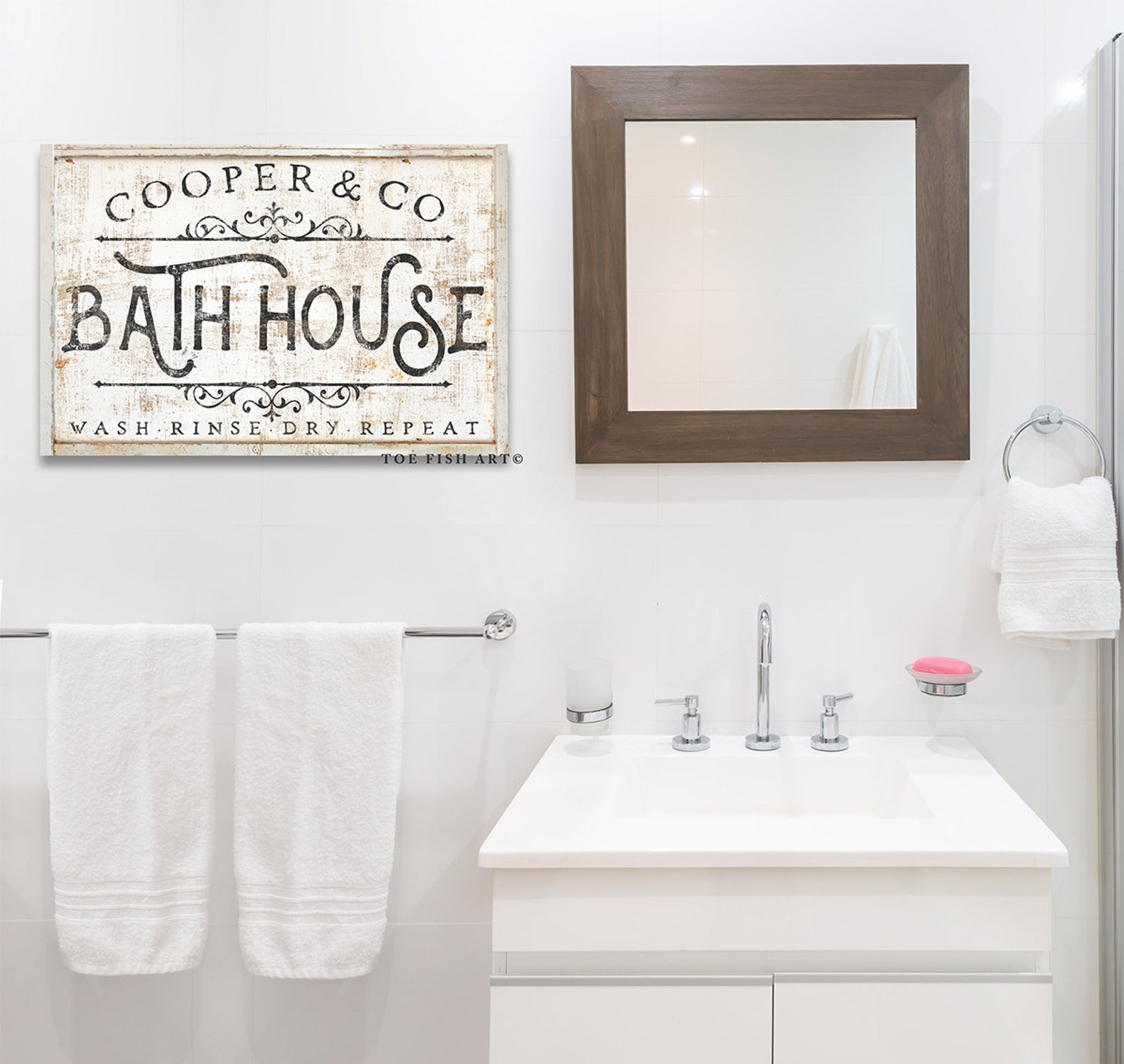 PERSONALIZED Custom Bath House Sign Bathroom Art Family Name - Etsy