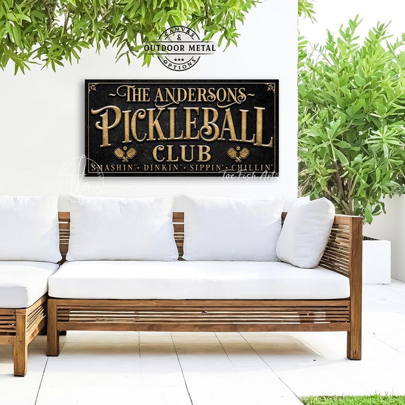 Personalized Pickleball Club Sign Backyard Bar Decor Signs Patio Court ...