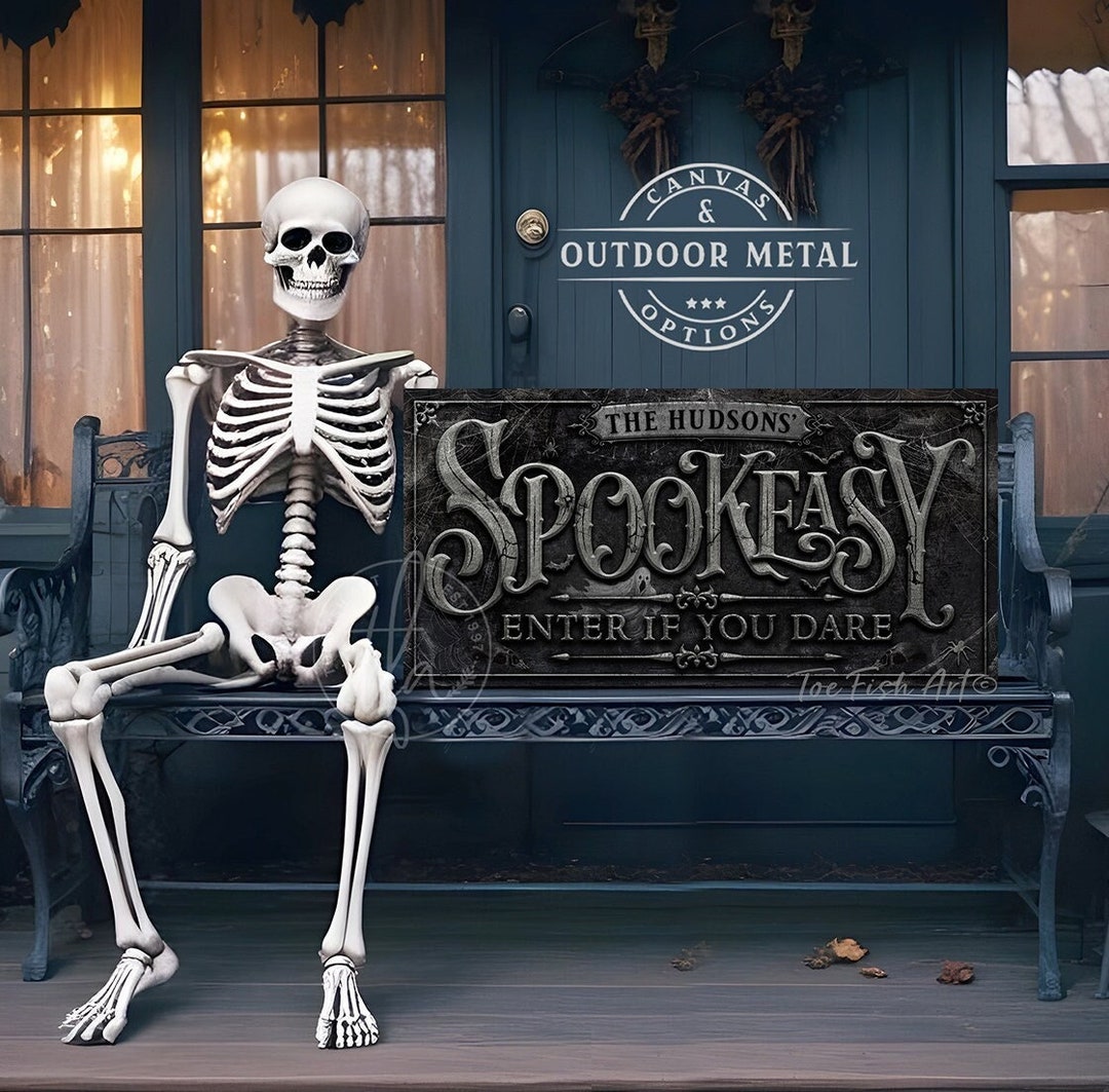 Halloween Sign - Spookeasy Personalized Home Wall Decor, Creepy Rustic ...