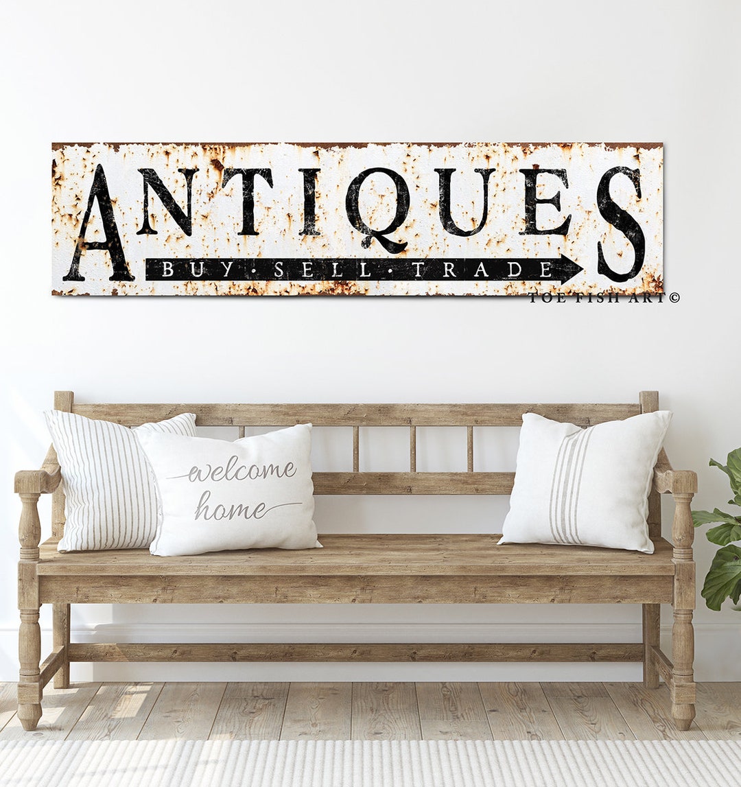 Modern Farmhouse Decor Antiques Sign Farm Sign Large Rustic Wall Decor ...