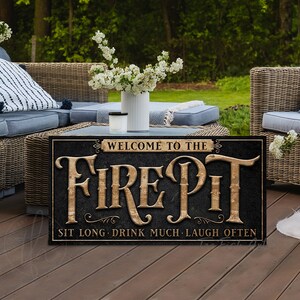 Personalized Firepit Sign Outdoor Patio Backyard Campfire Deck Porch ...