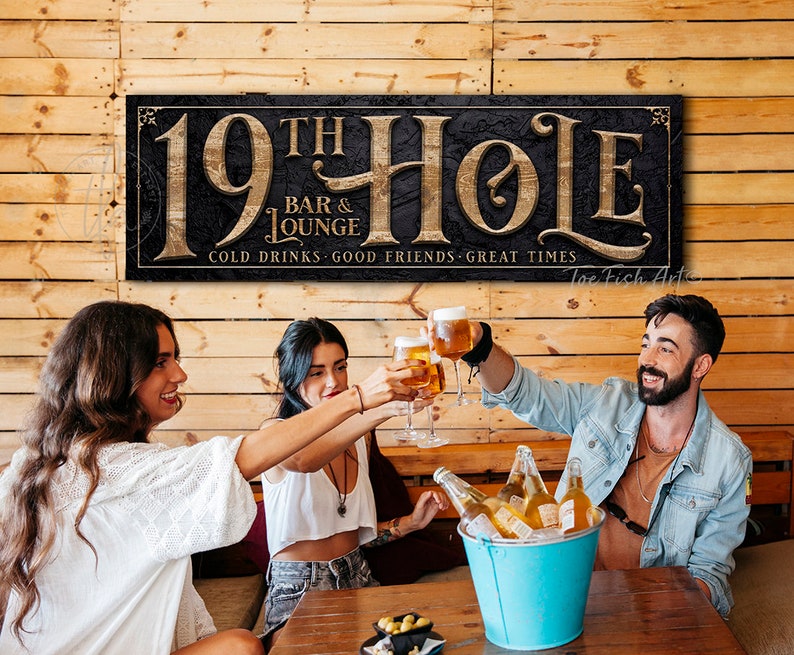 19th Hole Bar and Lounge Sign Personalized Golfing Signs - Etsy