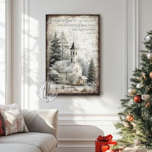 Vintage Christmas Scripture Sign - Modern Farmhouse Wall Decor, Rustic ...