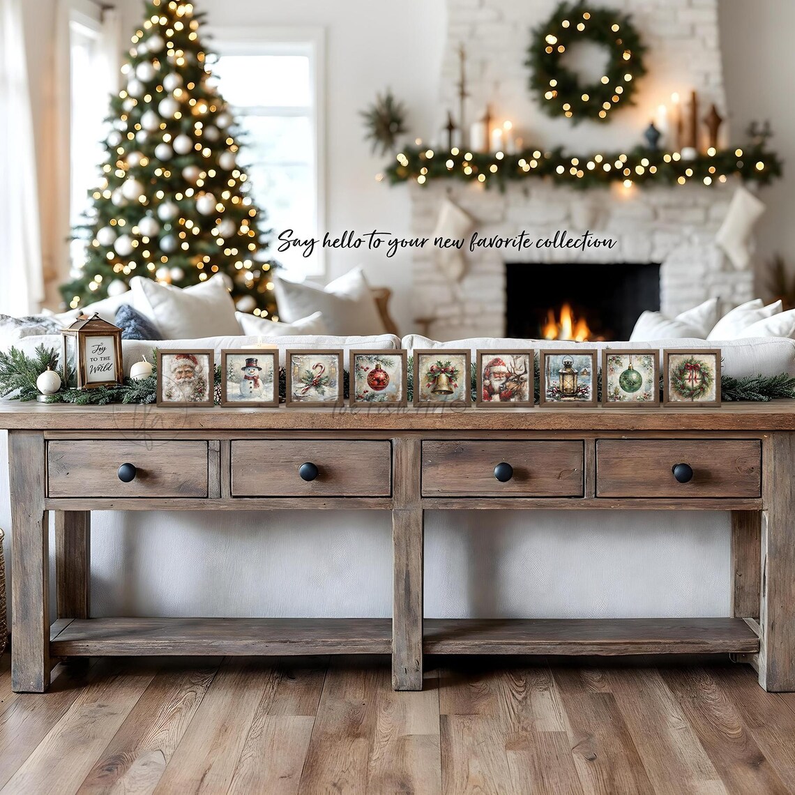Mini Framed Christmas Signs – Rustic Wooden Ornaments, Choose Your ...