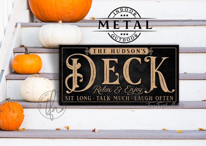 Personalized Deck Sign Back Porch Backyard Bar and Grill Pool - Etsy