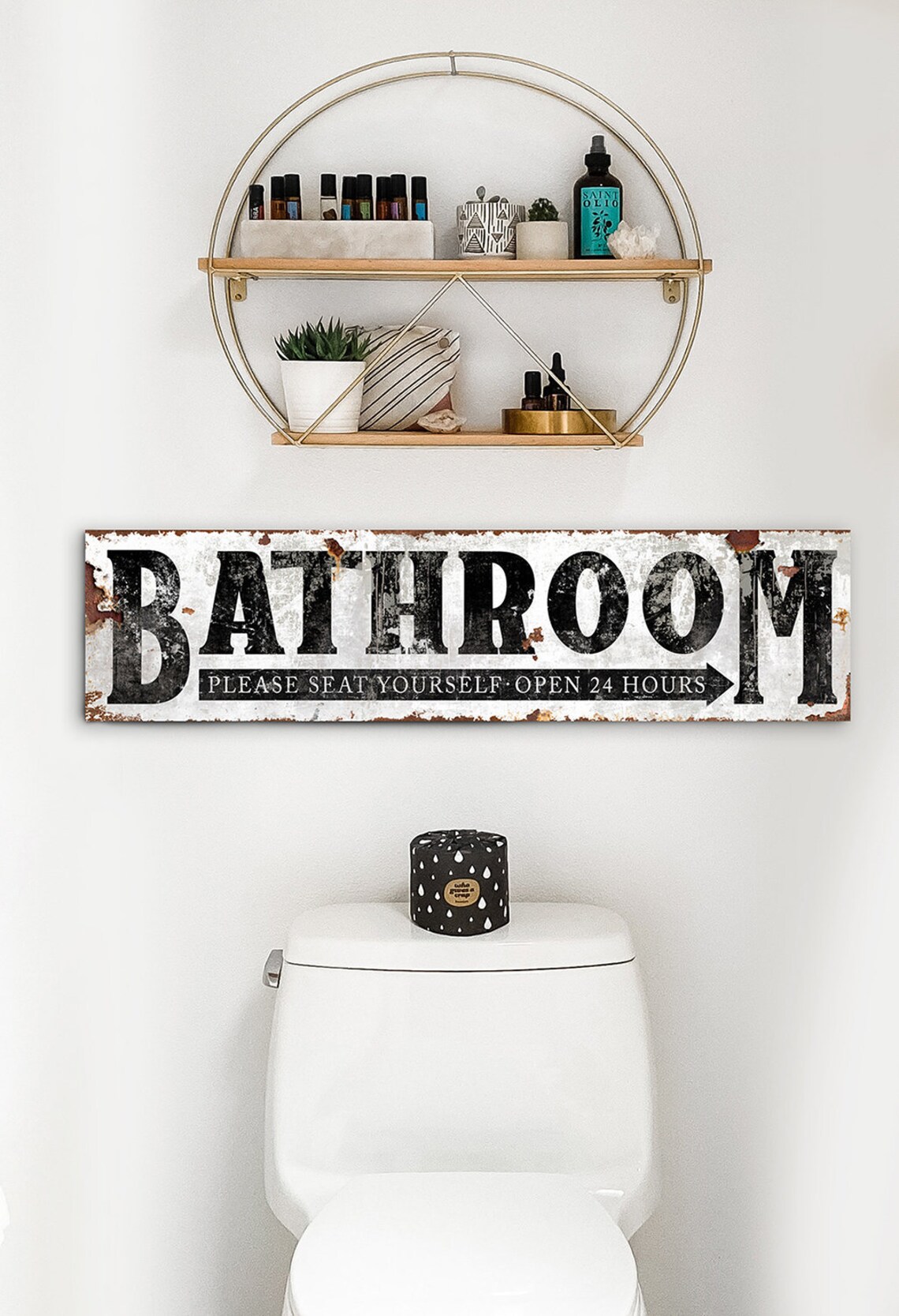 Bathroom Sign Modern Farmhouse Wall Decor Bathroom Decor Rustic ...