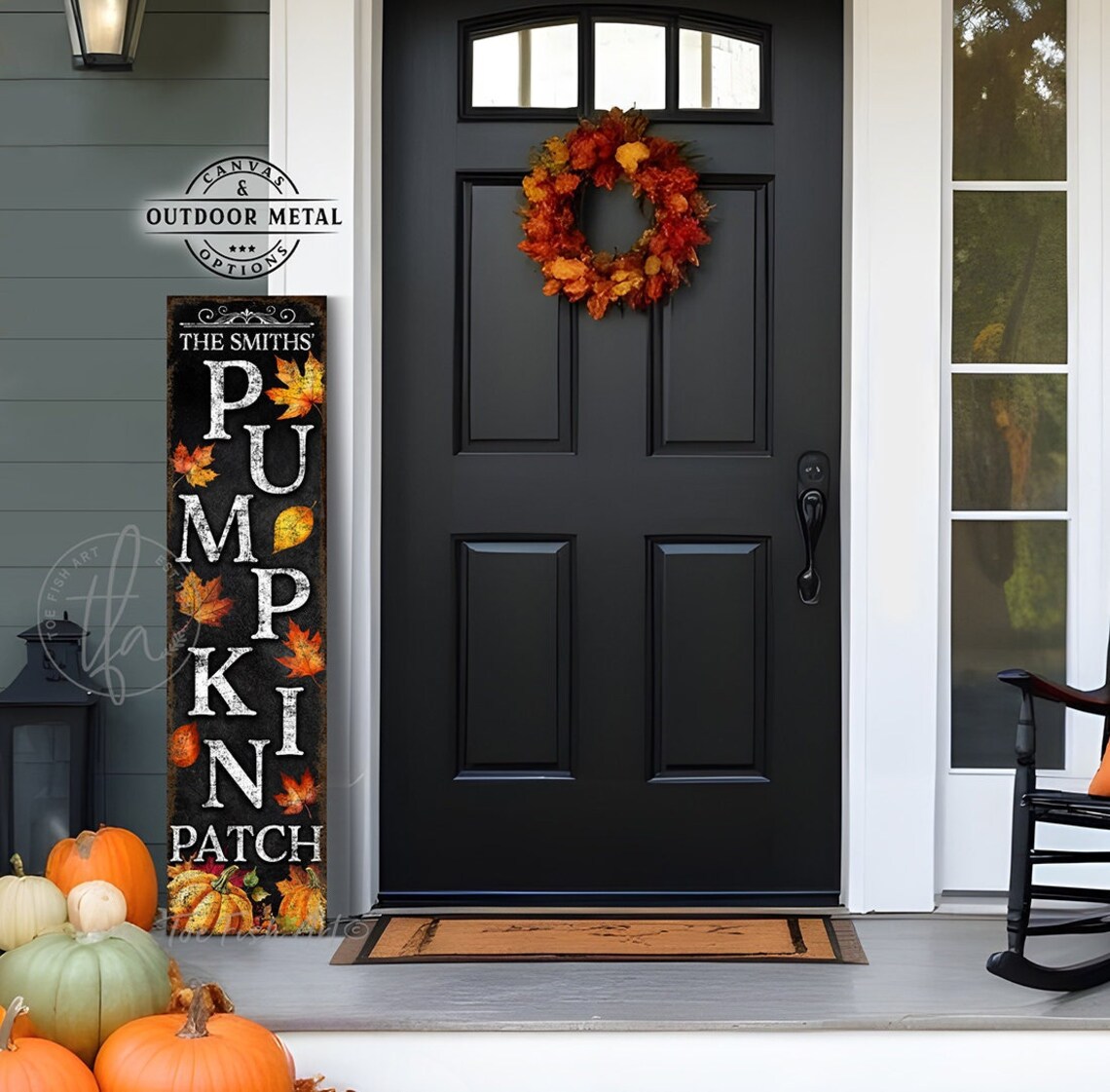 Personalized Pumpkin Patch Sign – Rustic Fall Porch, Modern Farmhouse ...